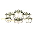Amazon.com: Uniware 12 Pcs S.s Cookware Set W. Golden Coating [3416 ...
