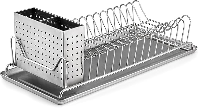 Polder Compact Dish Rack, Stainless_Steel, Silver, 35.5 x 16.5 x 12.7 ...