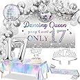 Amazon.com: Trgowaul 17th Birthday Dancing Queen Party Decorations, Silver 17 Year Old Dancing ...