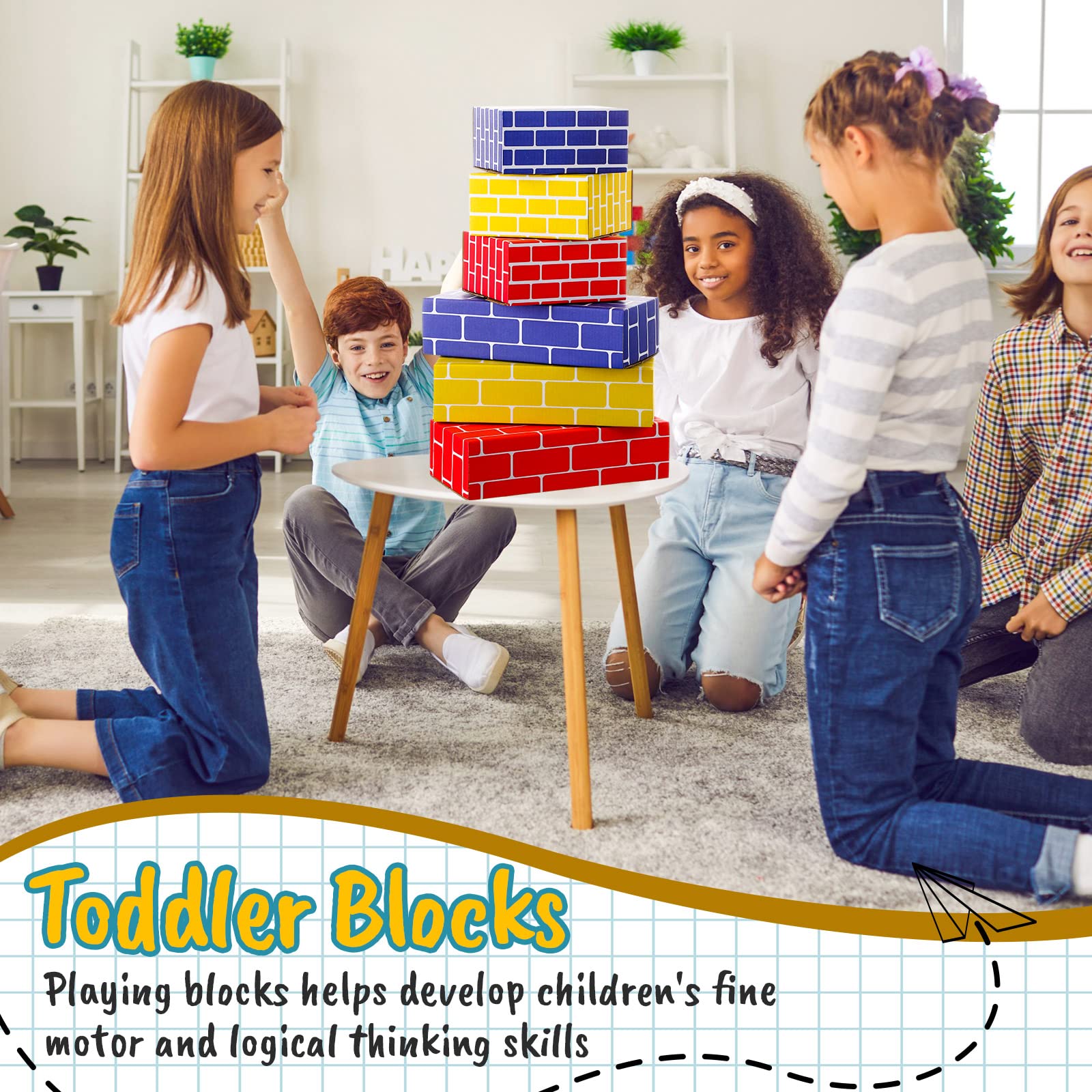 Mua Nuanchu 60 Pcs Cardboard Building Blocks for Kids Large Jumbo ...