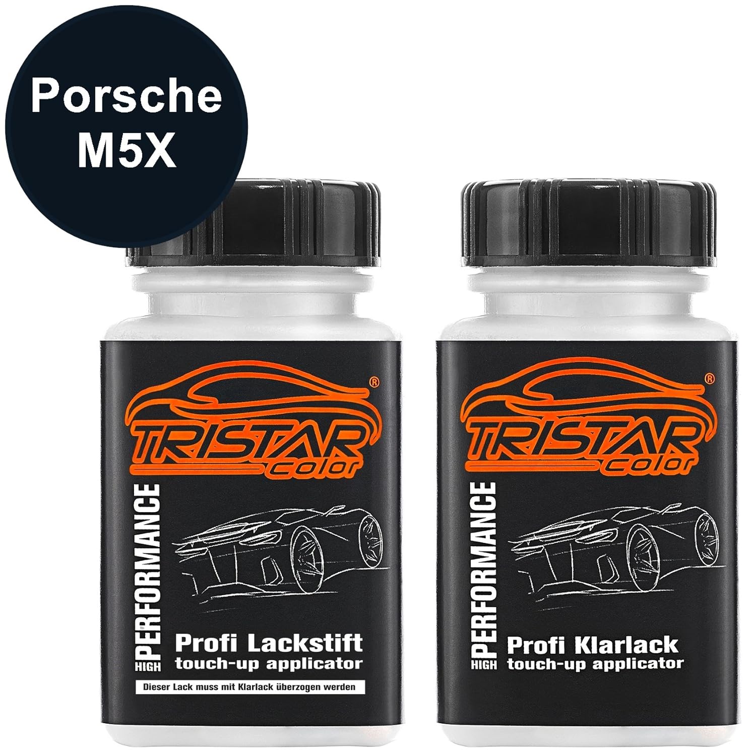 TRISTARcolor Autolack Lackstift Set für Porsche M5X Dunkelblau Metallic ...