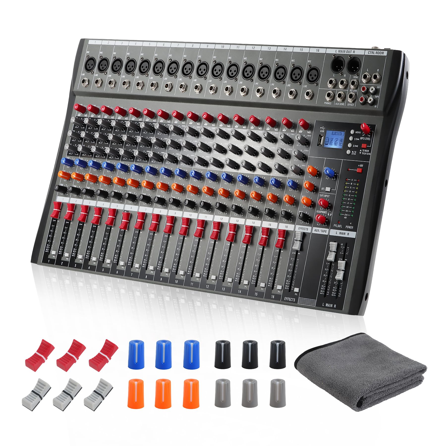 Mua 16 Channel Audio Mixer, Console with Bluetooth USB, DJ Mixer for PC Recording Sound ...