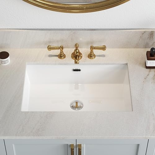 HOROW 24 Inch Undermount Bathroom Sink, 23.6" x 15.5" Rectangular ...