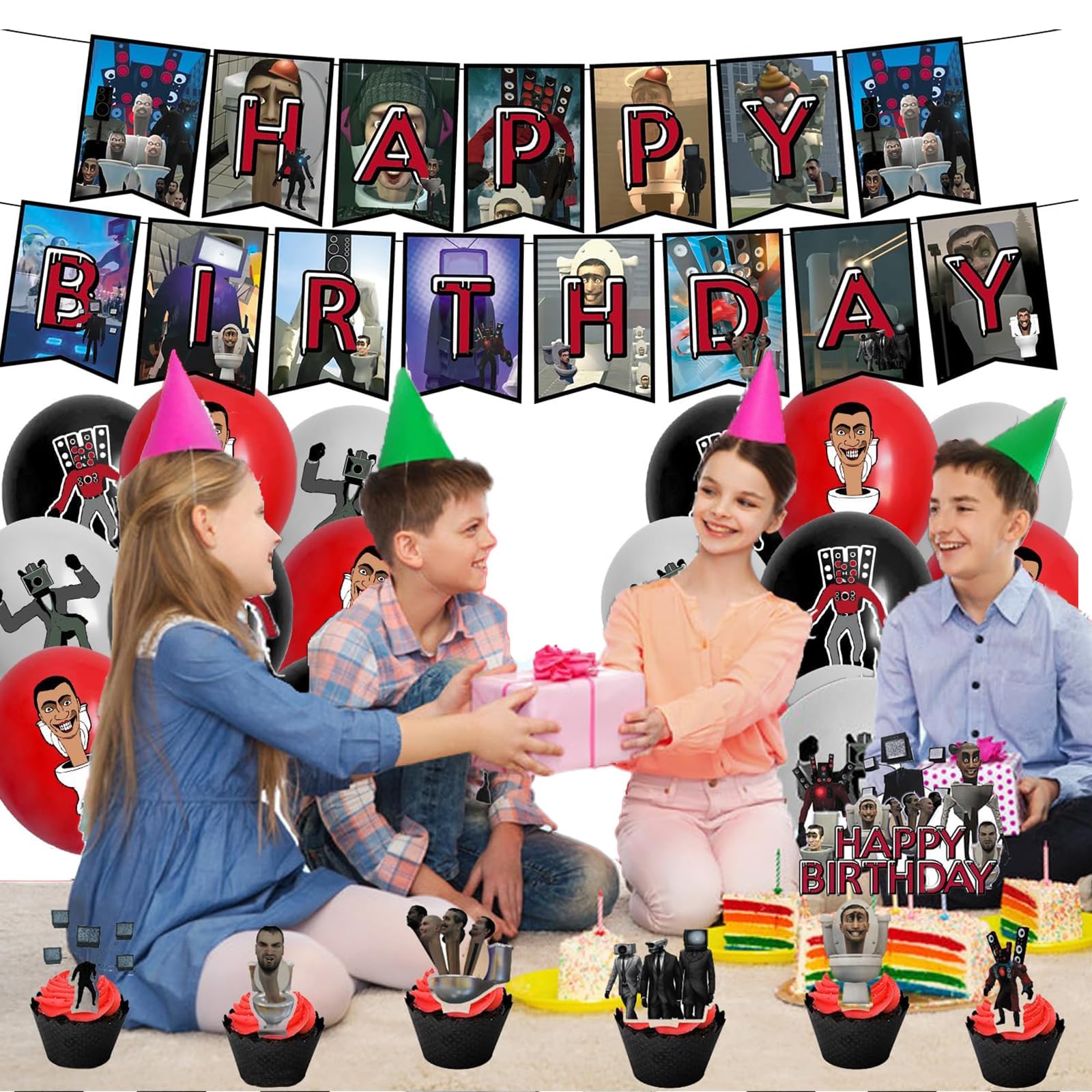 Mua Skibidi Birthday Decoration Set, For Kids, Birthday, Speakerman ...