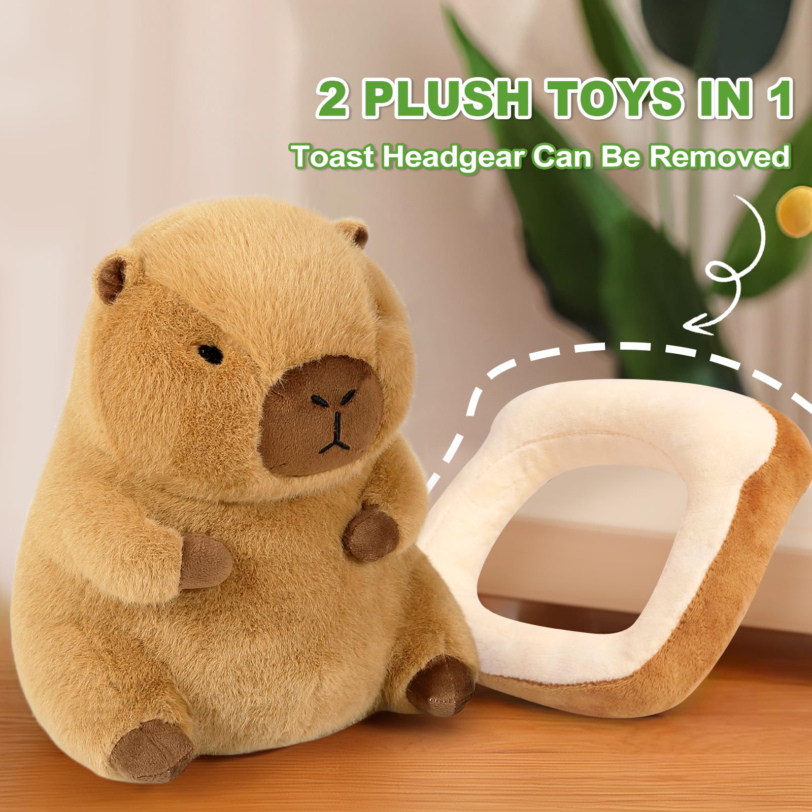 Mua Ditucu Cute Capybara Plush Pillow with Wearable Toast Headgear ...