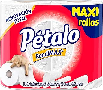 Pétalo RendiMAX, Papel Higiénico, 4 Piezas Con 500 Hojas C/U: Amazon ...