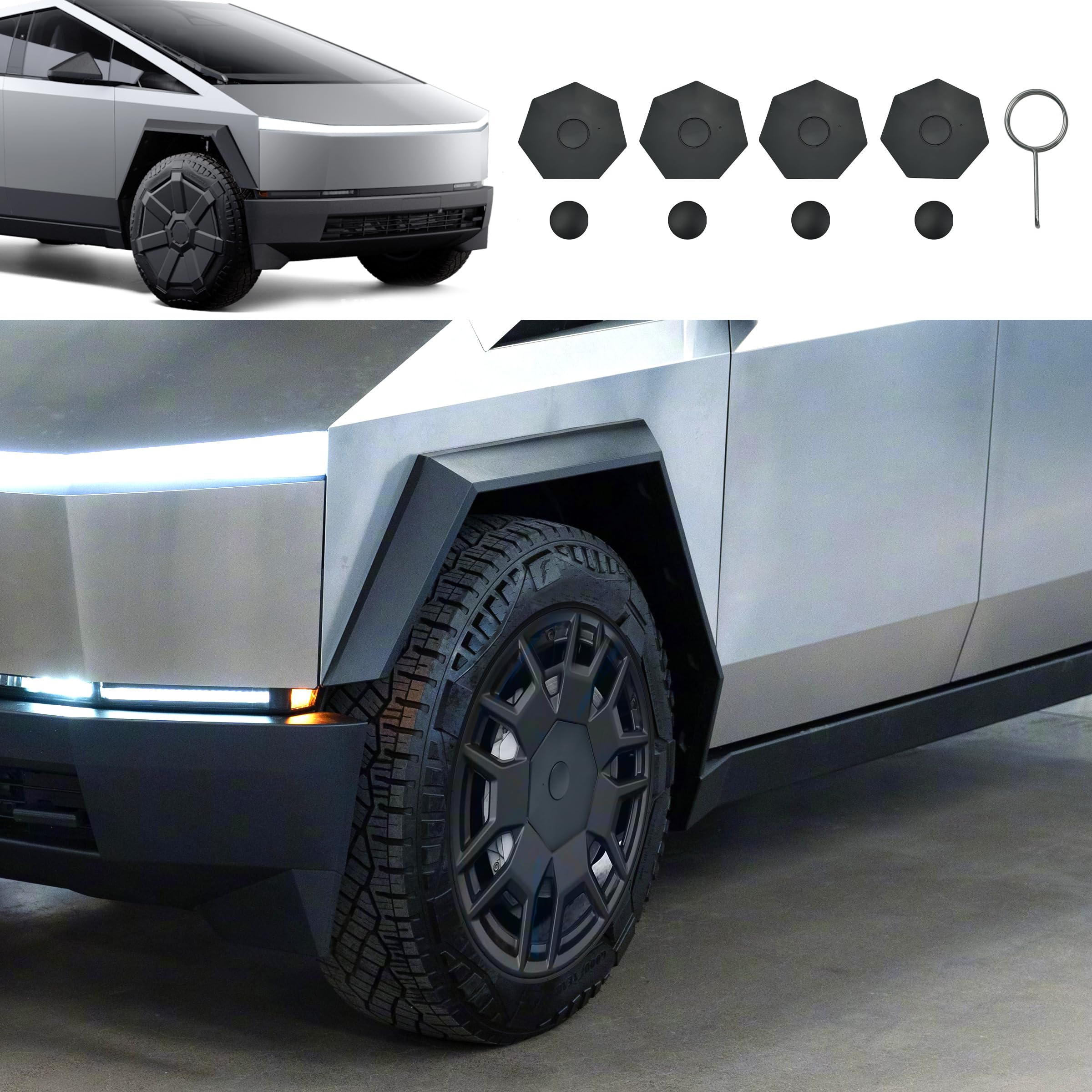 BACOENG Cybertruck Wheel Caps, Tesla Wheel Center Cap for Cybertruck ...