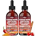Amazon.com: Cayenne Pepper Supplement Liquid Drops + Hawthorn Berry, Vitamin D3 K2 Beet Root ...