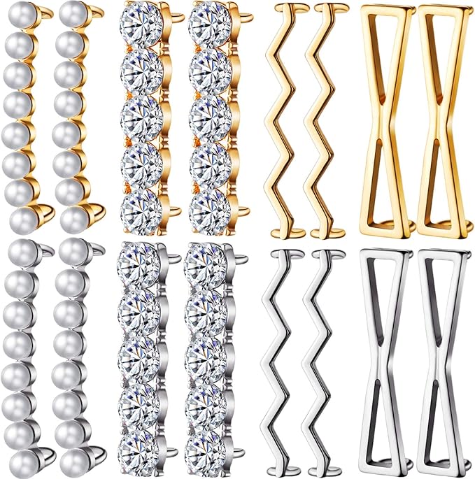 Amazon.com: 16 Pieces Shoelaces Clips Include 4 Pairs Gold and 4 Pairs ...