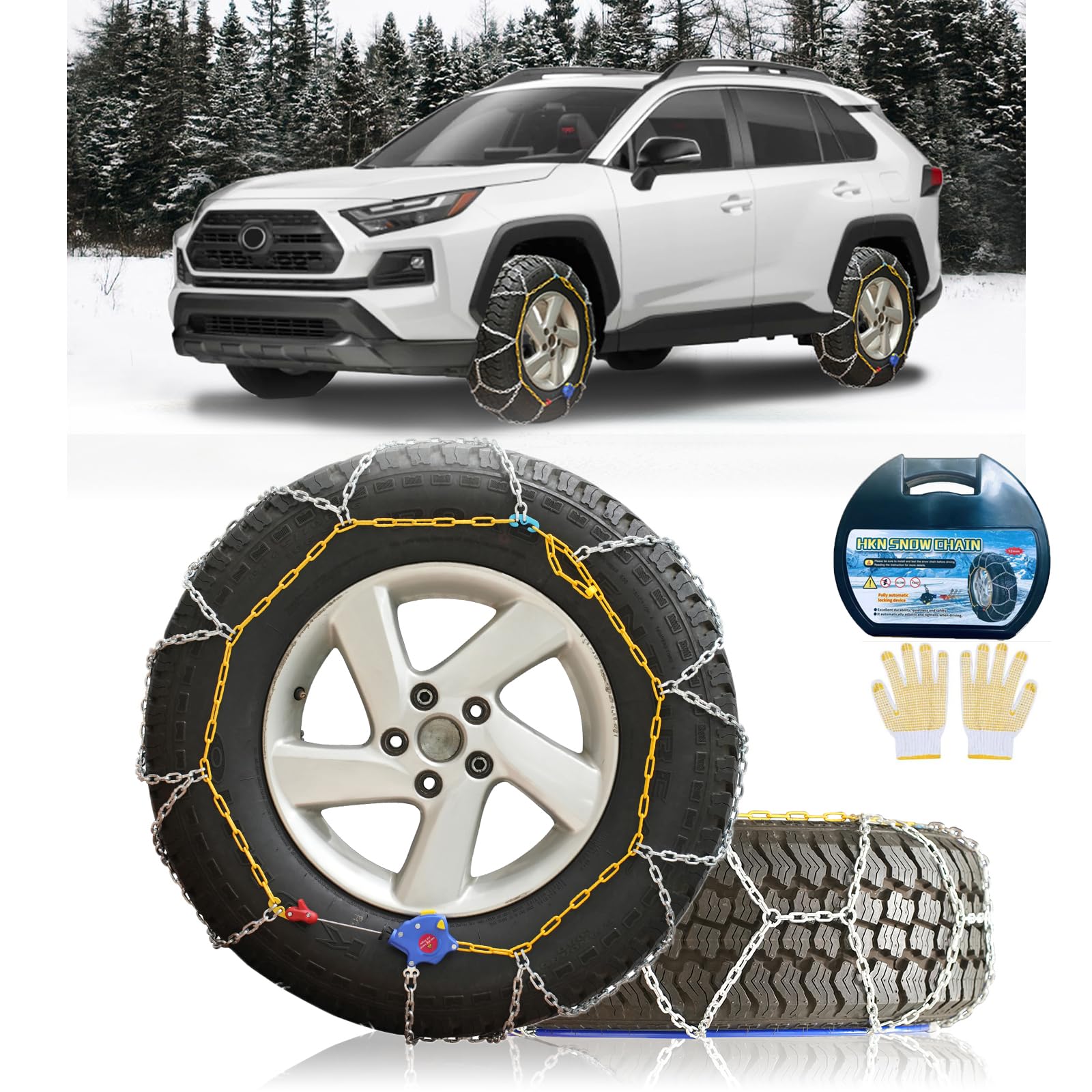 NEOCHIAEVO Auto Fixing Tightening Snow Chains, Tire Chains for Car ...