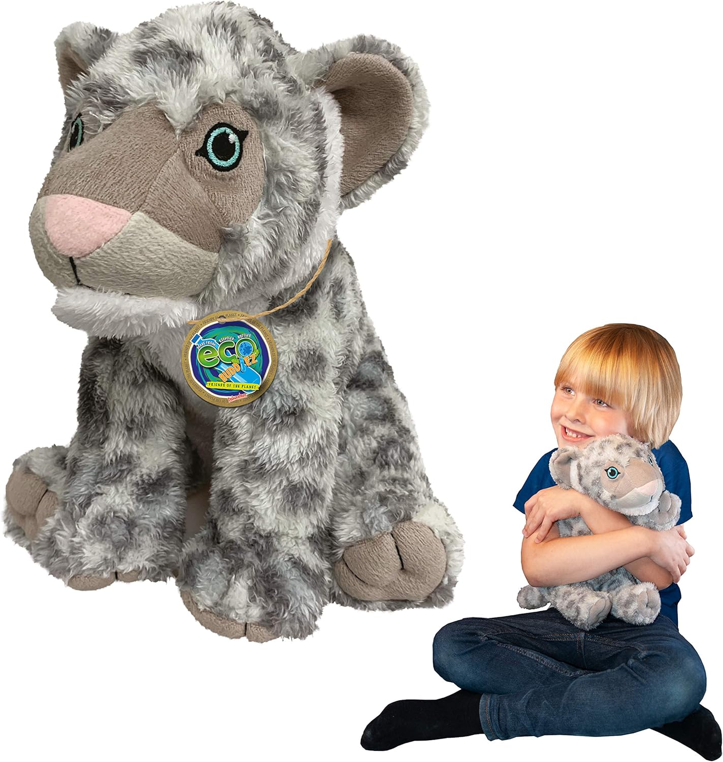 EcoBuddiez – Snow Leopard from Deluxebase. Large 30cm Soft Plush ...