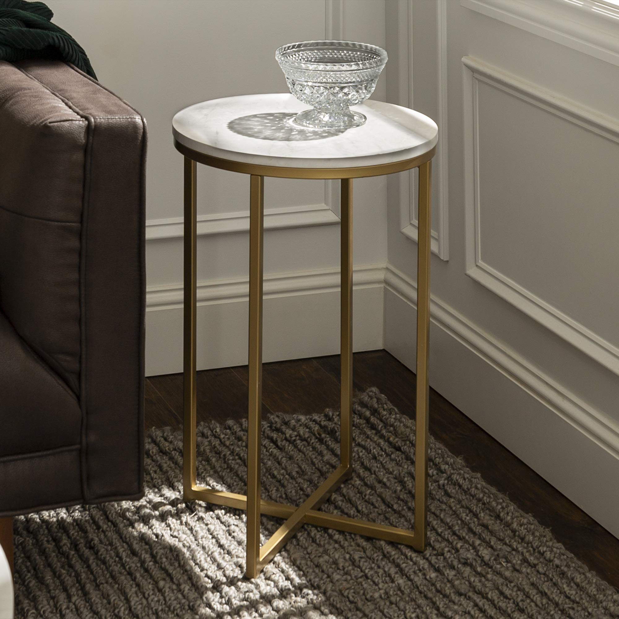 Eden Bridge Designs 40cm Round Modern Elegant Side Table/ Coffee Table ...
