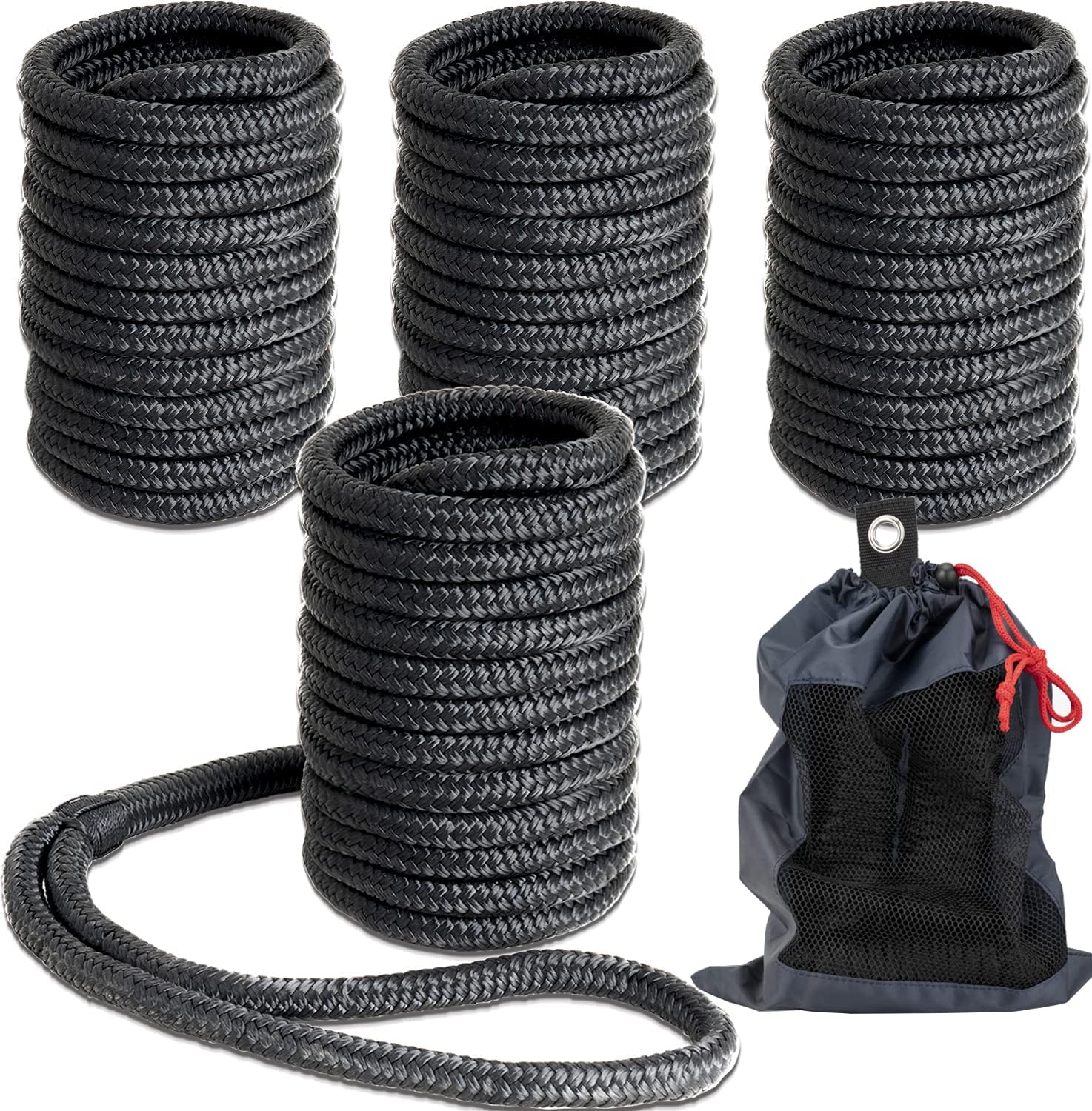 Young Marine Double Braided Nylon Dock Lines Rope?3/8 Inch x 15FT Dock ...