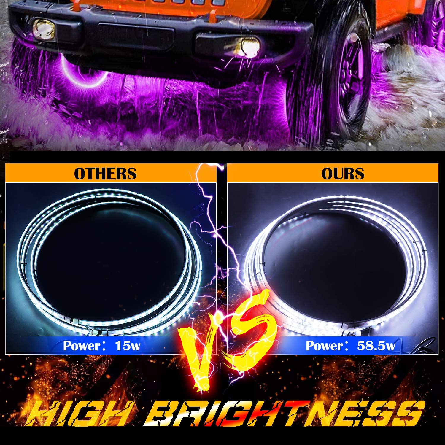 Mua Beatto 15.5inch RGB LED Wheel Ring Light Kit w/Turn Signal and ...