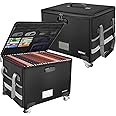 Amazon.com: File Box with Wheels,ENGPOW Fireproof Document Box with Lock,Collapsible Rolling ...