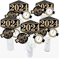 Amazon.com: Big Dot of Happiness New Year's Eve - Gold - DIY Shaped ...