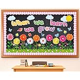 Amazon.com : 82Pcs Spring Themed Flower Growth Mindset Bulletin Board ...
