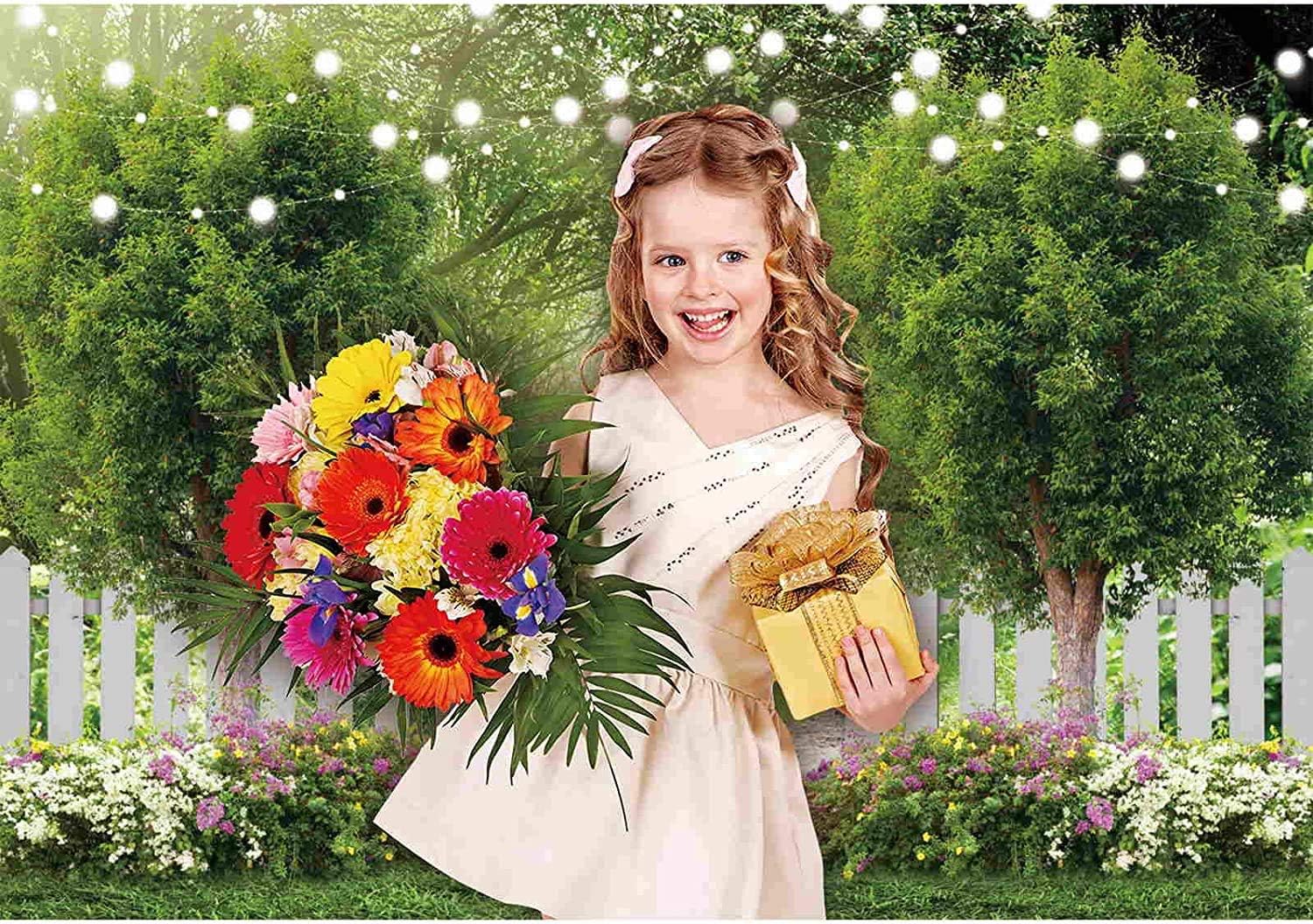 Allenjoy 7x5ft Soft Fabric Spring Backdrop Wonderland Pathway Tree ...