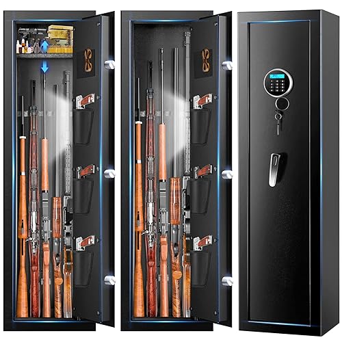 3-5 Fireproof LCD Gun Safes for Rifles and Shotguns, Heavy Duty Anti ...