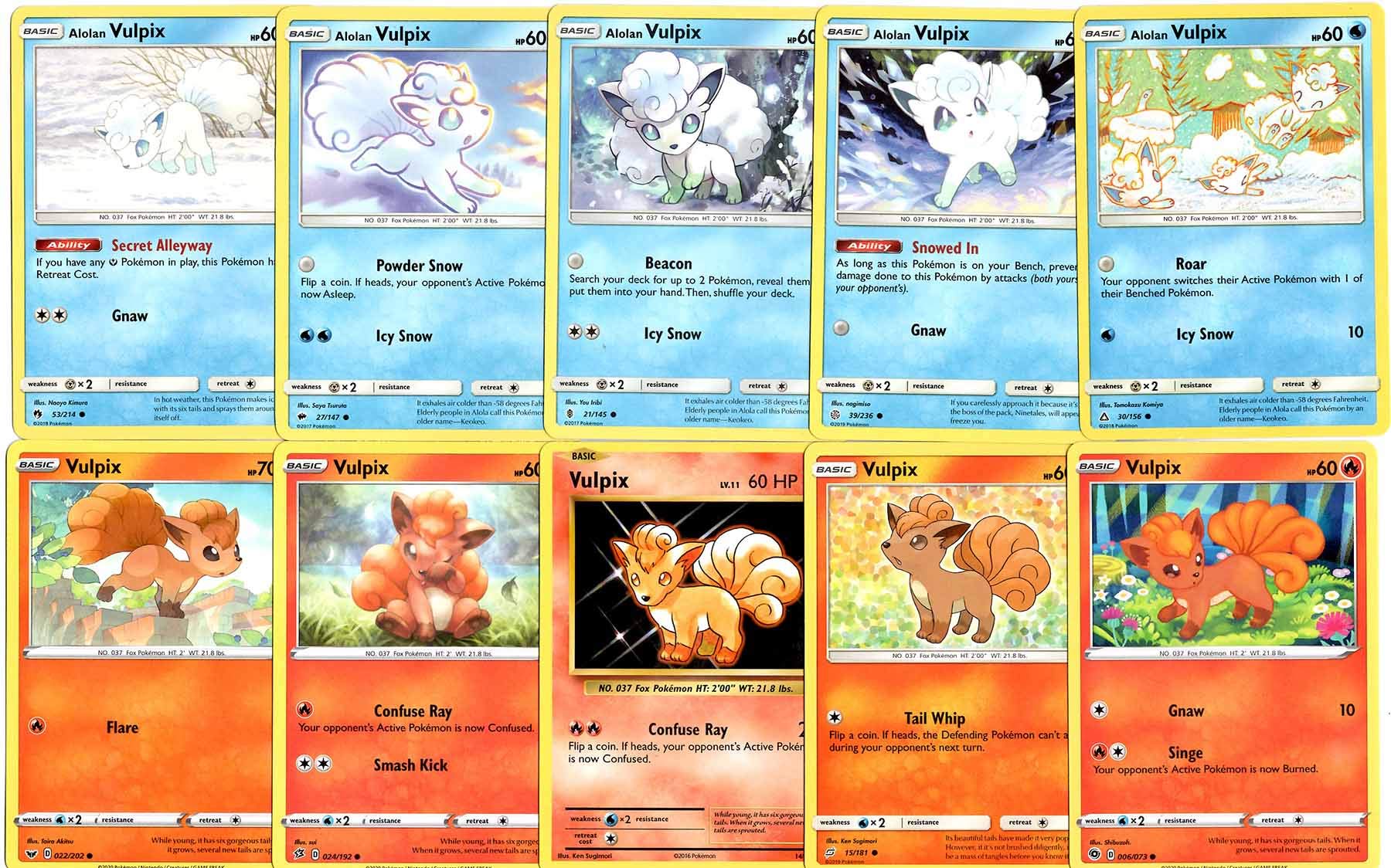 Pokemon Alolan Vulpix And Vulpix Card Set 10 Card Lot | Desertcart INDIA
