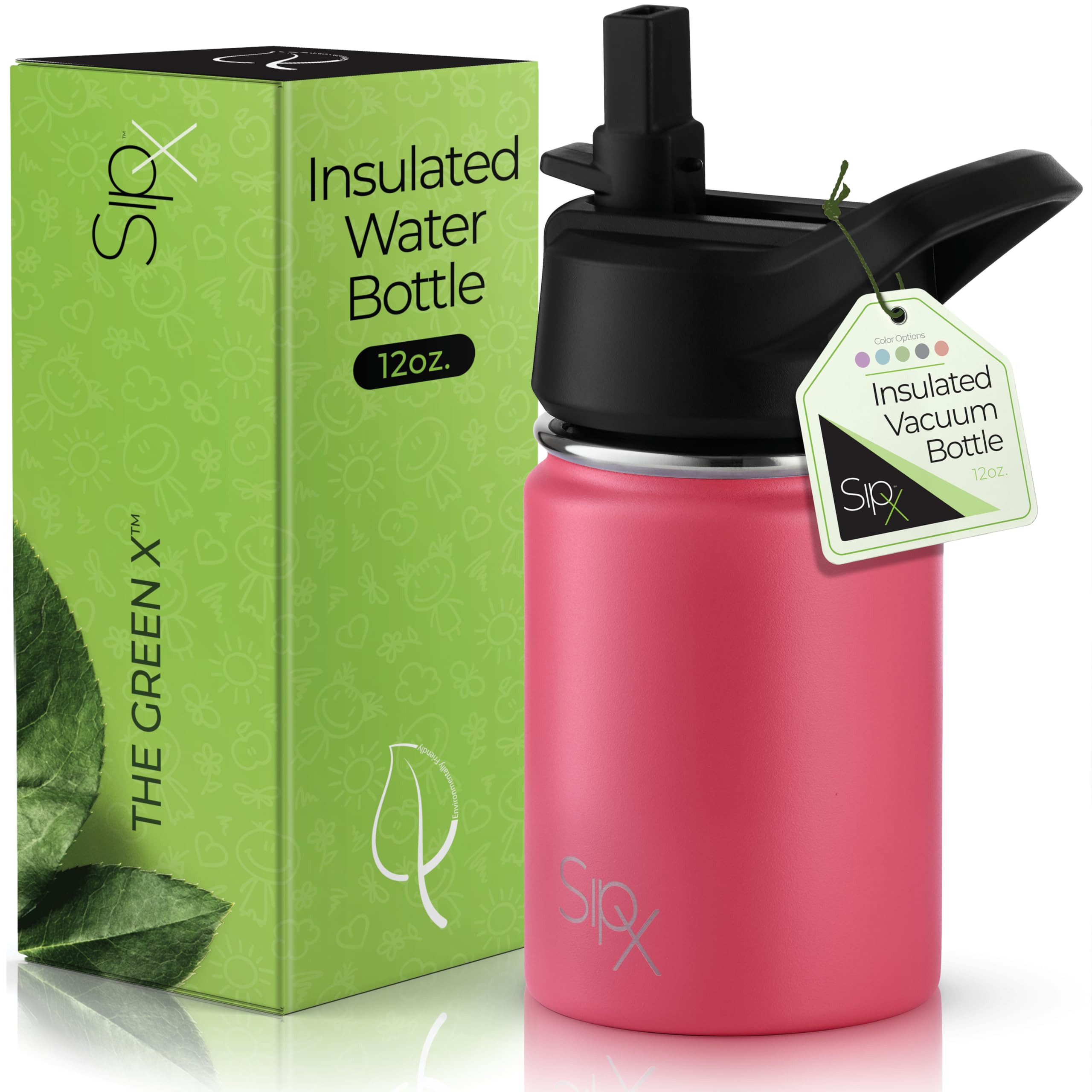 SIPX™ Insulated Kids Water Bottles 12oz. With Straw Lid, BPA-Free ...