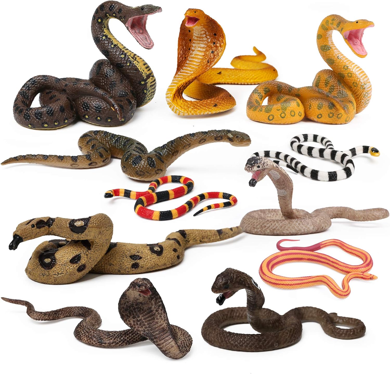 11pcs Snake Figurines Realistic Snake Prank Props Scary Snake Toy Scare ...