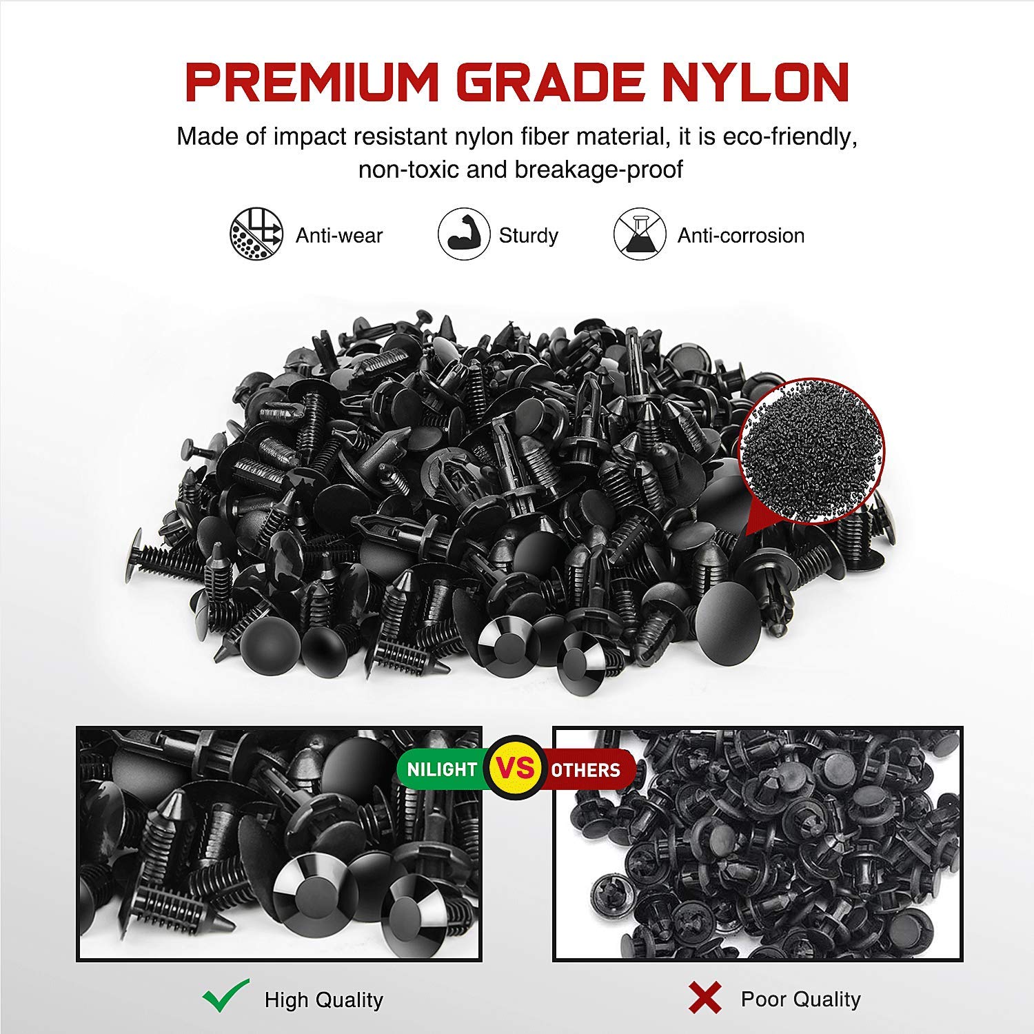 Mua Nilight 240PCS Bumper Retainer Clips, Car Plastic Rivets Fasteners ...