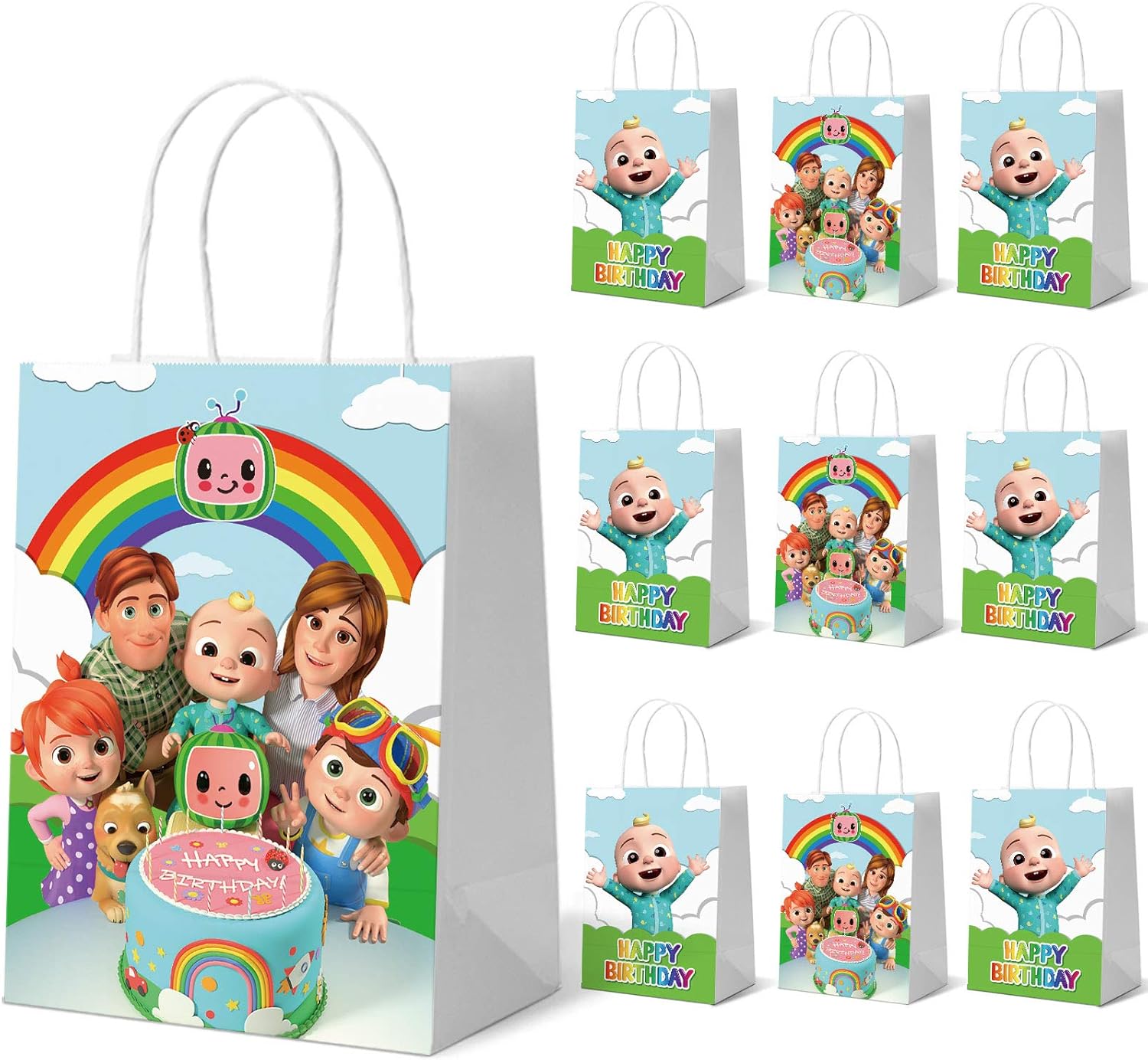 Coco-melon Party Bags, Gift Favor Bags, Goodie Bags - 12 Pack -Coco ...