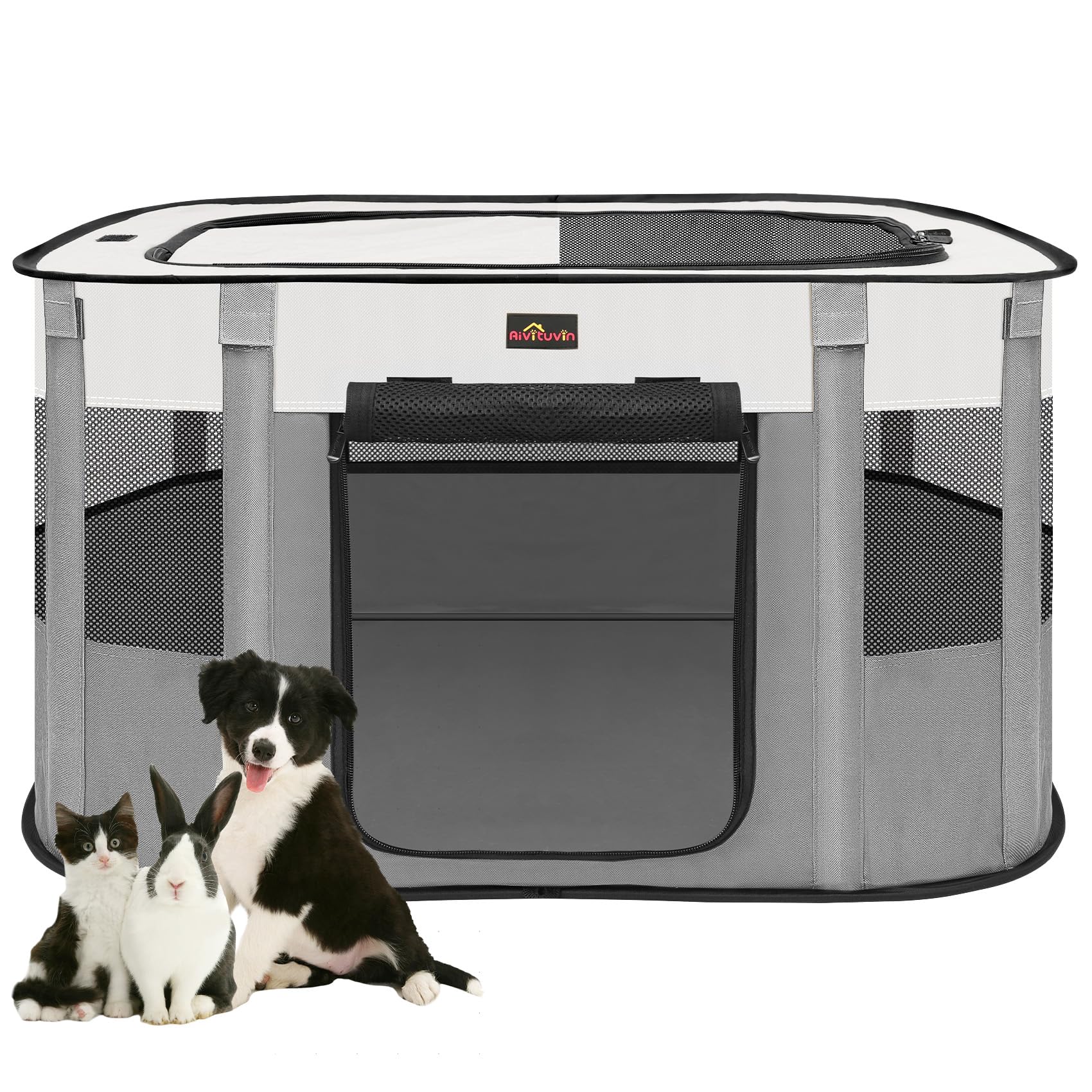 Aivituvin Dog Playpen, Portable Cat Pet Play Pen for Travel Camping Use ...