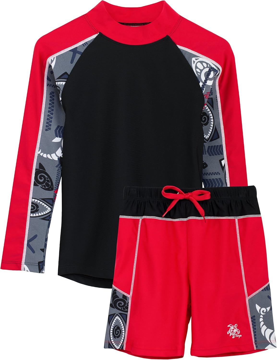 Amazon.com: Tuga Boys Two-Piece Long Sleeve Swimsuit Set 2-14 Years ...