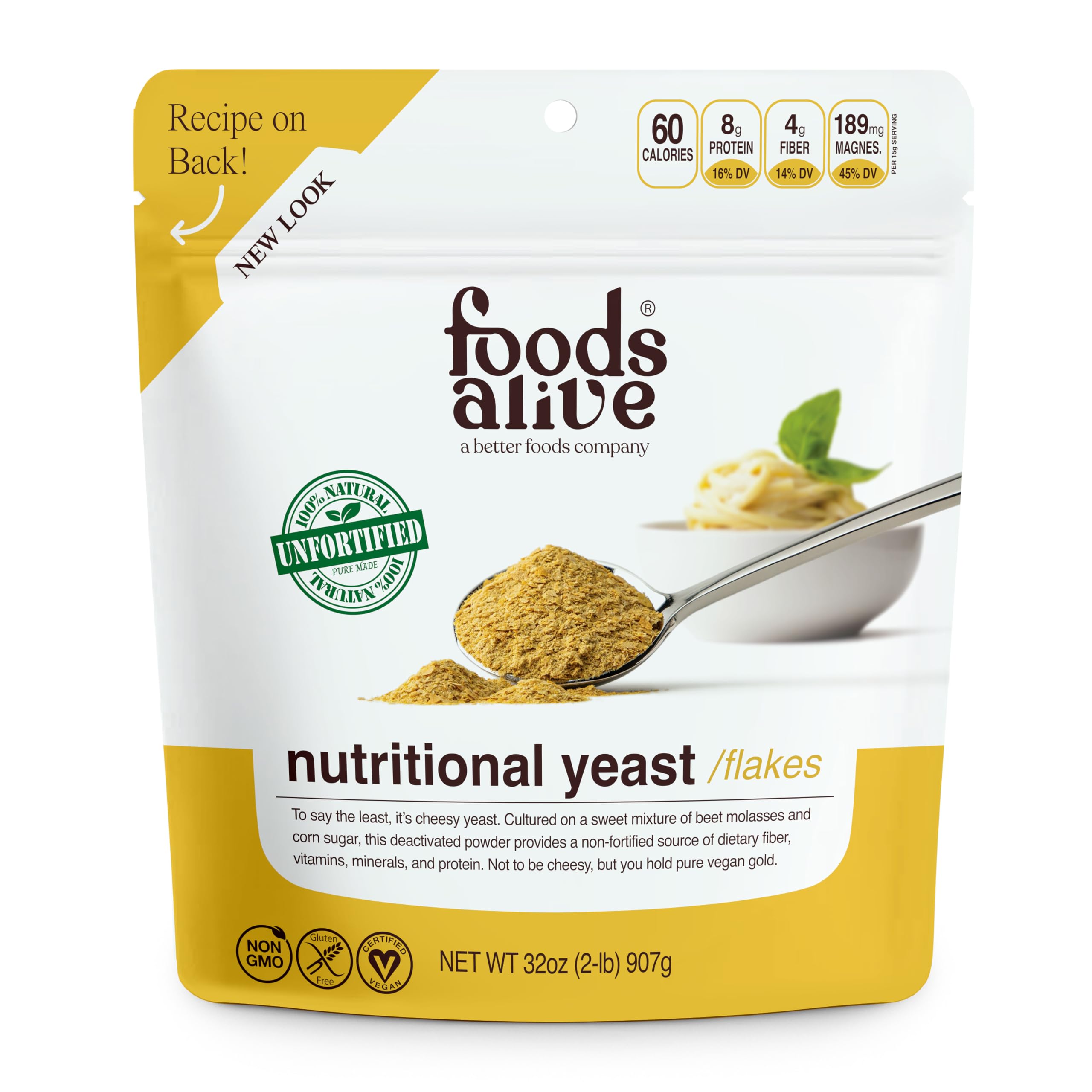 Mua Non-Fortified Premium Nutritional Yeast Flakes | 2 lbs ...