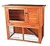 TRIXIE natura Outdoor Rabbit Hutch with Run - 2-Story Rabbit Cage with ...