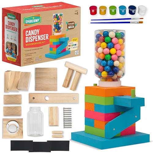 SparkJump Candy Dispenser Woodworking Kit – Complete STEM Building Kit ...