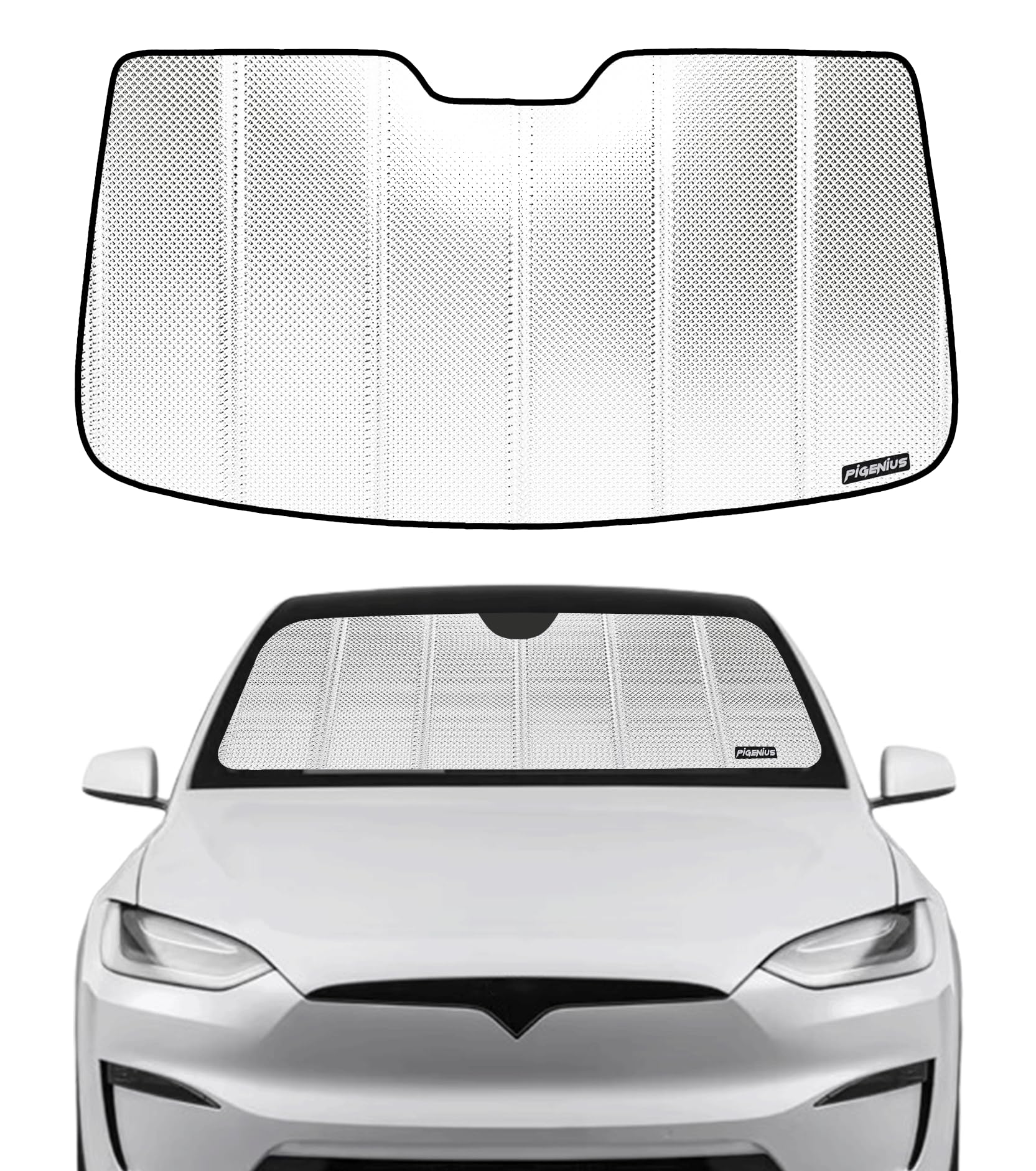 Pigenius Windshield Sun Shade for 2016-2024 Tesla Model X. 2024 Upgrade ...