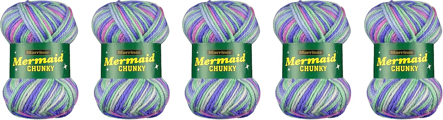 Marriner Mermaid Chunky Knit 100G | 100% Acrylic Yarn/Wool (Marshmallow ...