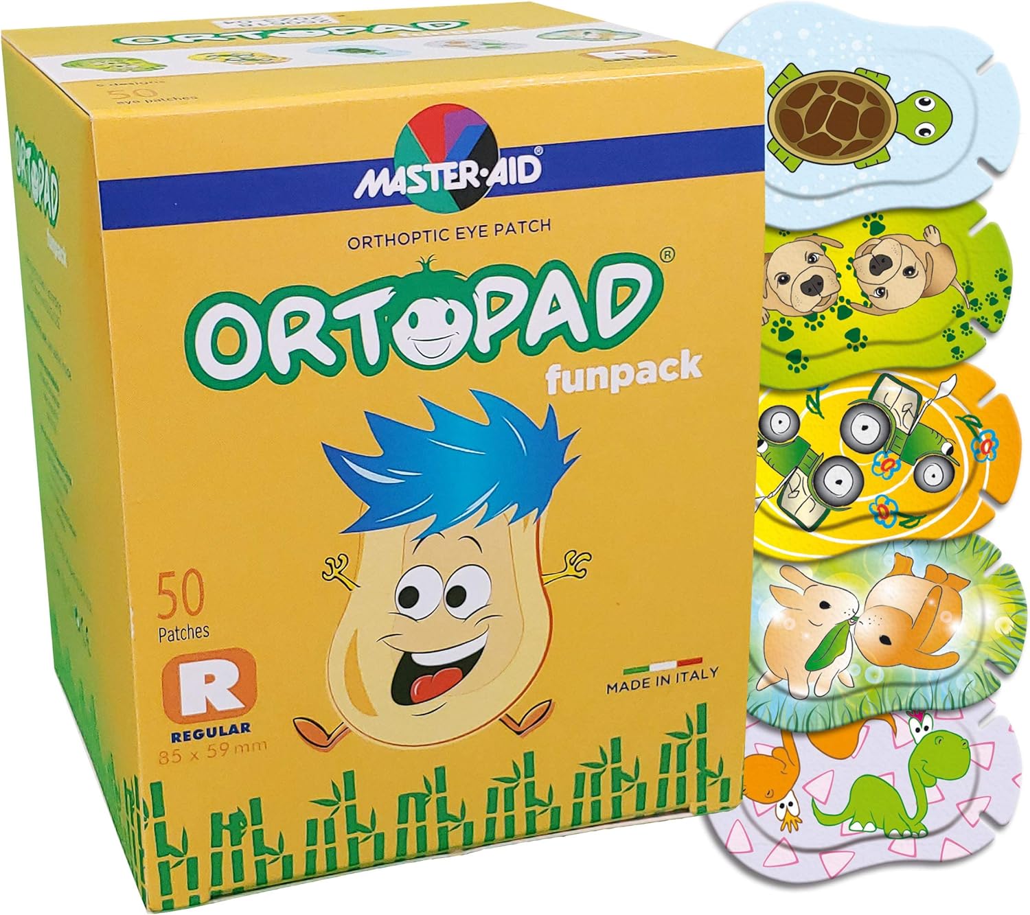 Ortopad Bamboo Fun Pack Adhesive Eye Patches, (50 per Box) (Regular ...