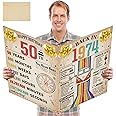 Amazon.com : Eiurteao Large 50th Birthday Card with Envelope for Men Women, Happy 50th Birthday ...