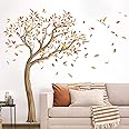 Amazon.com: Large Fall Tree Leaves Wall Decals Autumn Tree Flying Birds ...