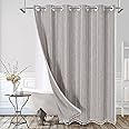 Amazon.com: MitoVilla No Hooks Required Boho Farmhouse Shower Curtain with Snap-in Liner, Cotton ...