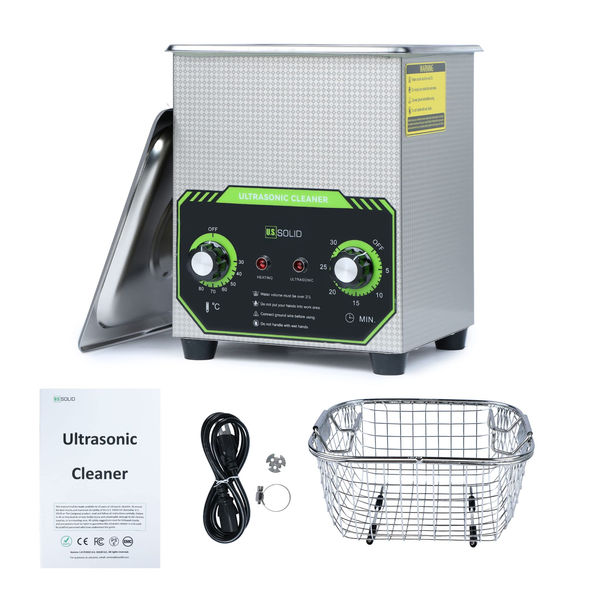 U.S. Solid Mechanical Ultrasonic Cleaner - 40 KHz Stainless Steel ...