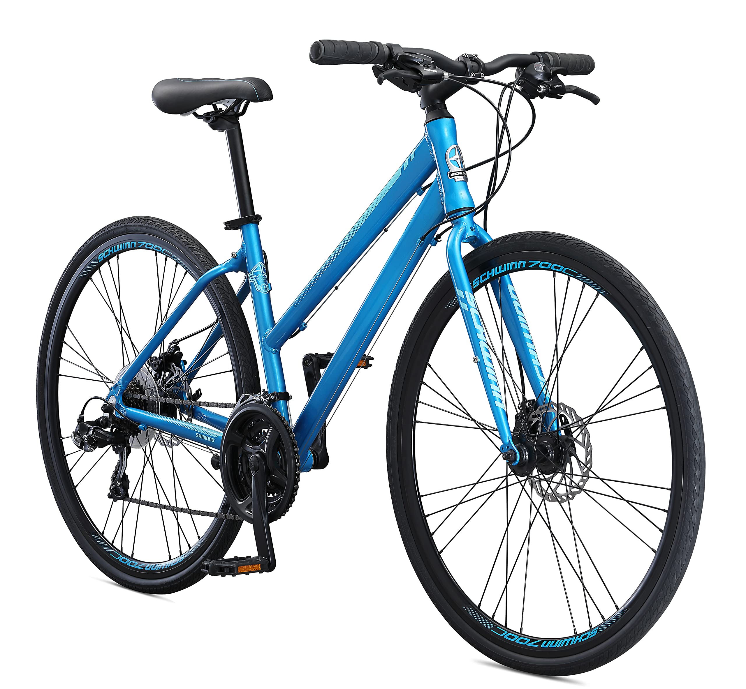 Schwinn Volare 1200 Flat Bar Hybrid Sports Road Bike, Men and Women, 21 ...