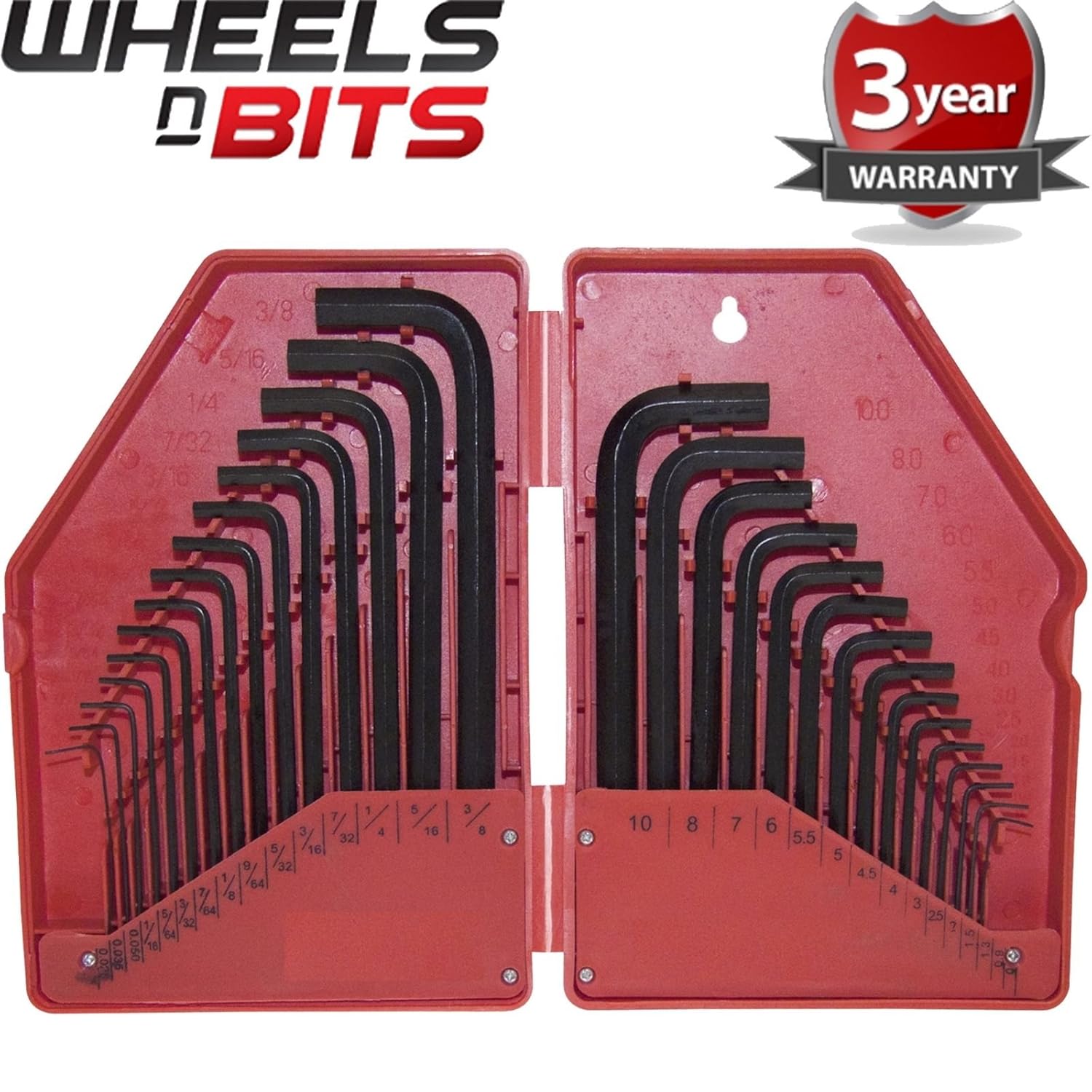 NEW 30pc Large Hex Allen Key Set Metric Imperial 0.7mm-10mm Folding Storage Cas3: Amazon.co.uk ...