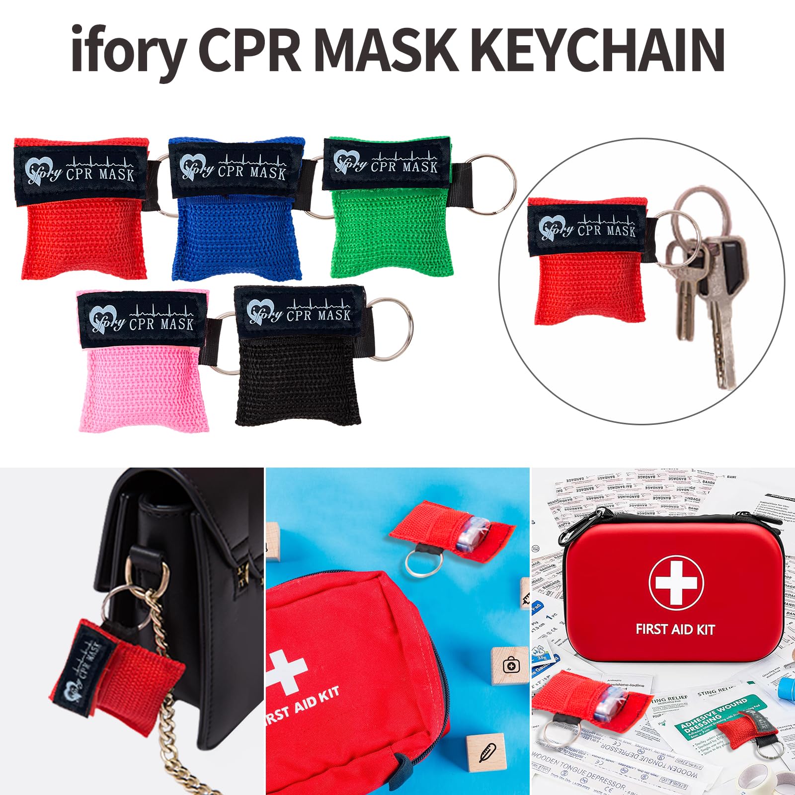 Mua 15 Packs CPR Pocket Mask Keychain, CPR Face Shield with One Way ...