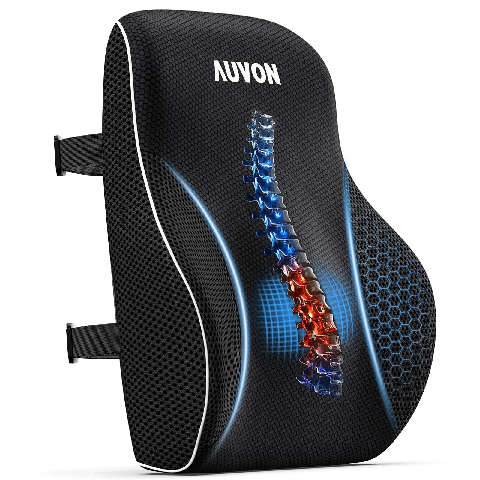 AUVON Lumbar Support Pillow for Office Chair with Patented Bulge for ...