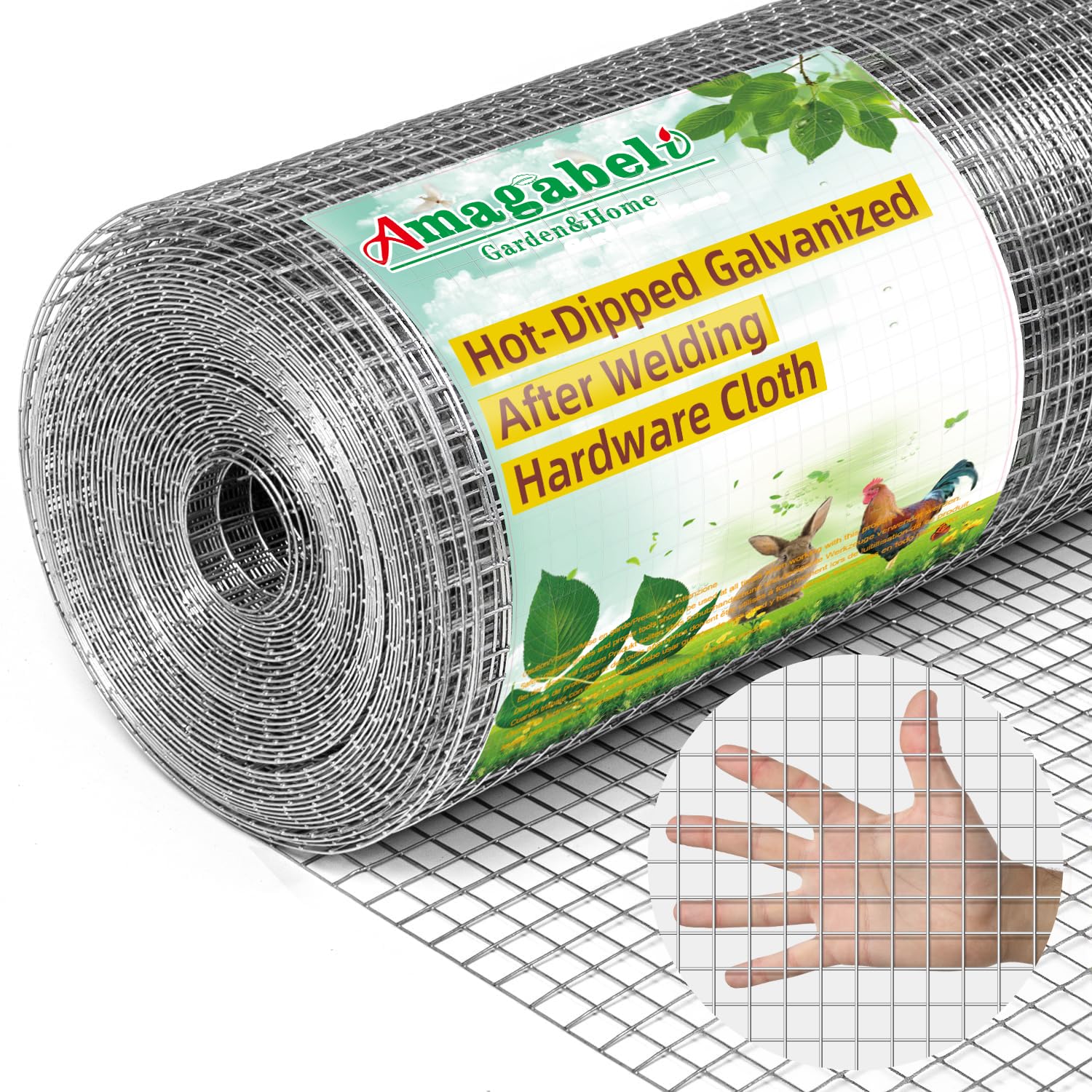 Amagabeli Hardware Cloth 1/2 inch 48 x 100 ft 19 Gauge Chicken Wire ...