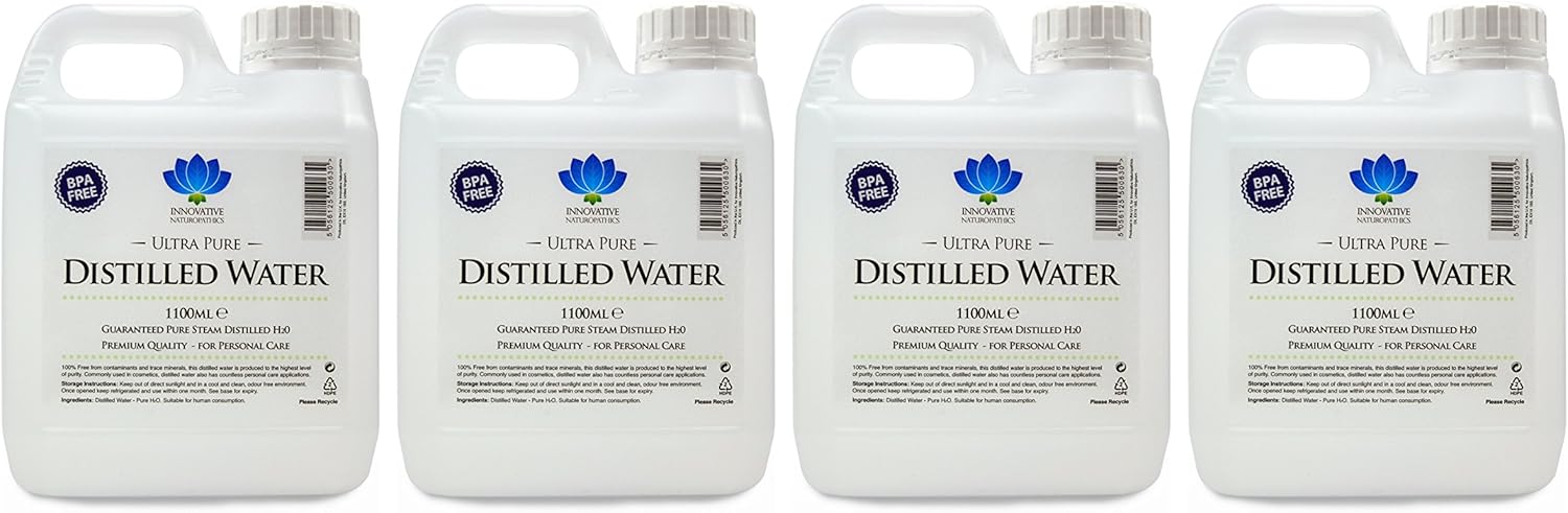 Distilled Water - 100% Pure Steam Distilled H2O - 1100ml (4): Amazon.co ...