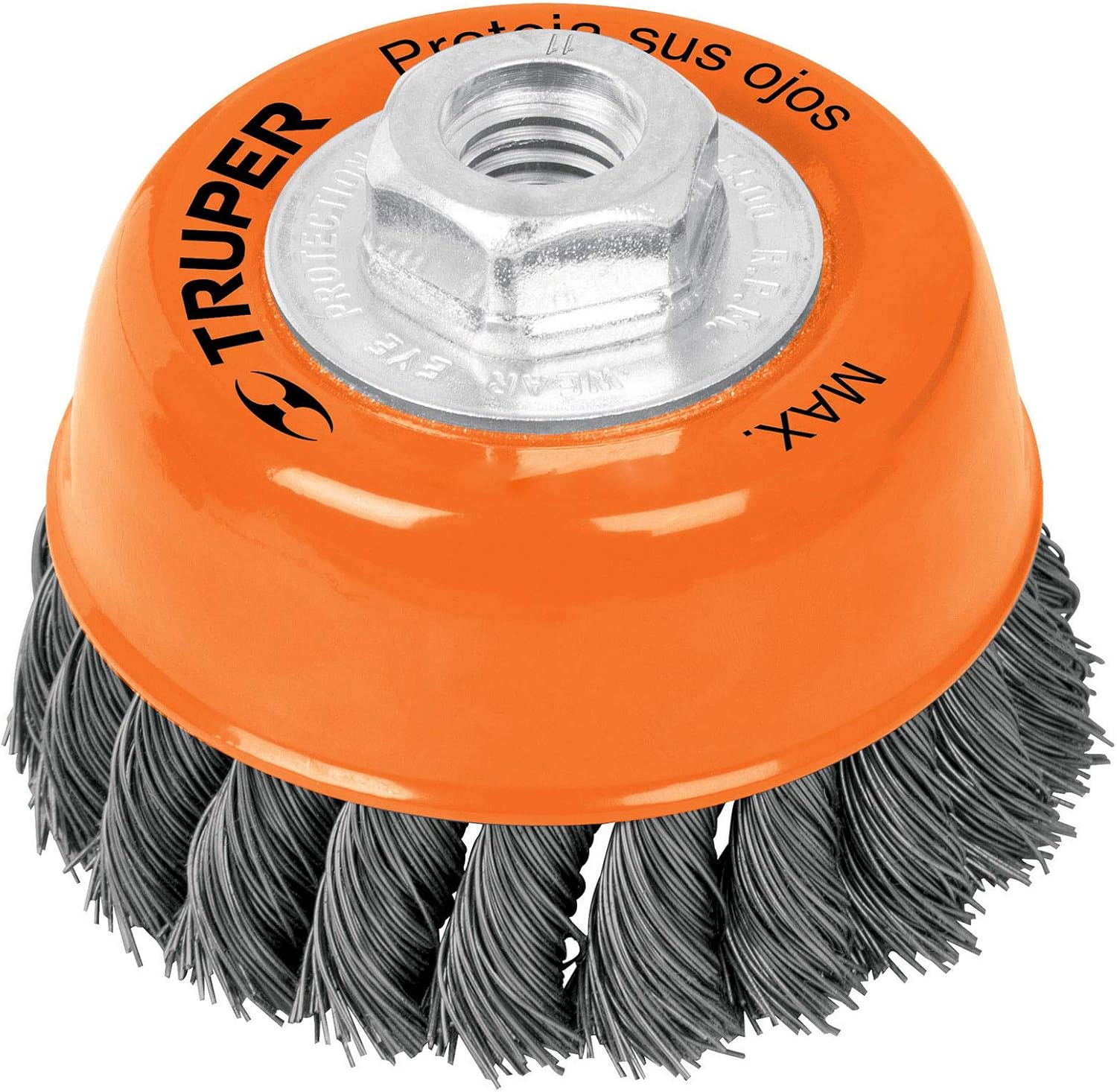 Truper CT-608M, Carda para esmeriladora angular, de copa, alambre trenzado fino, calibre 0.35 mm ...