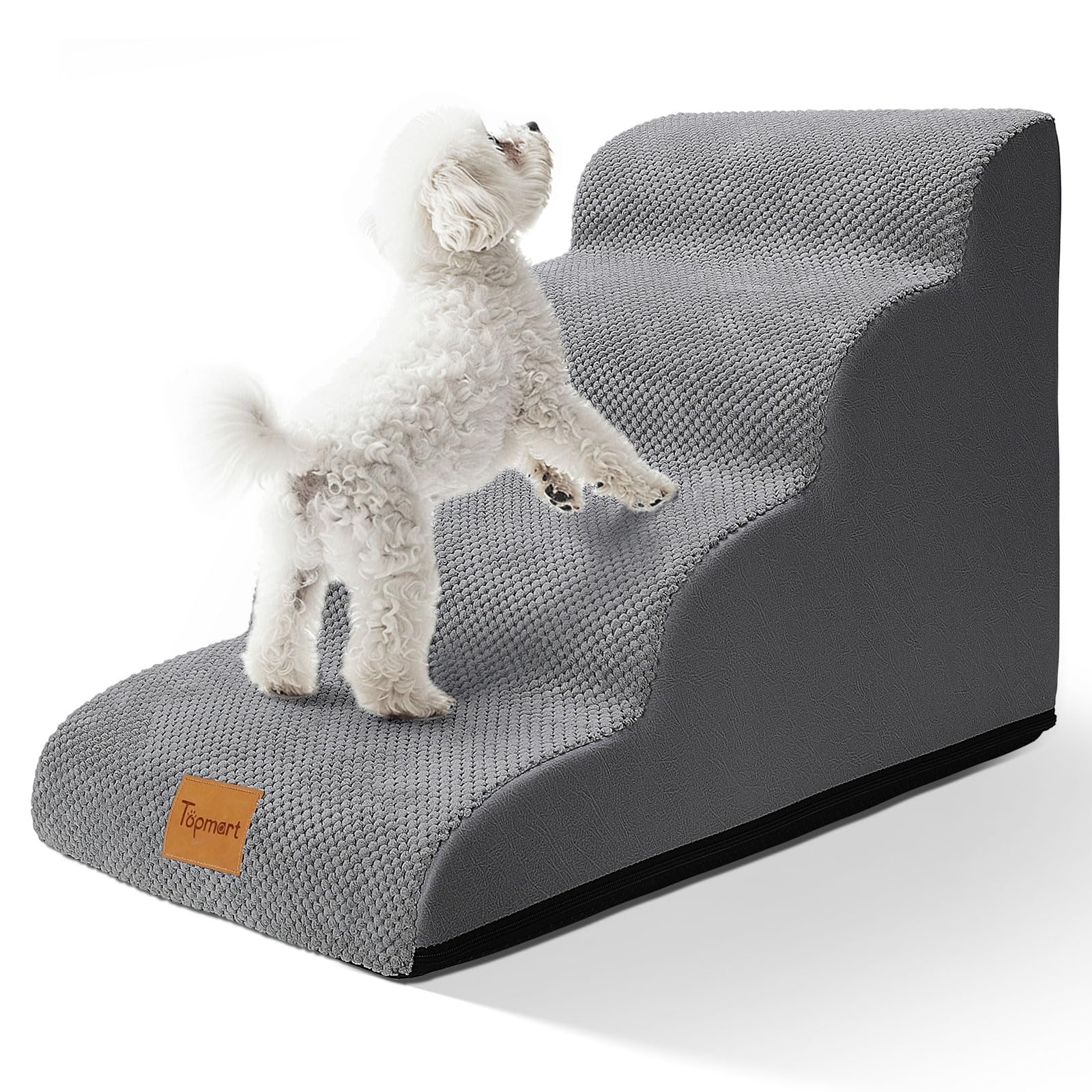 Topmart Dog Stairs for Small Dogs, 4-Step, 19.7”H, Dog Steps for High ...