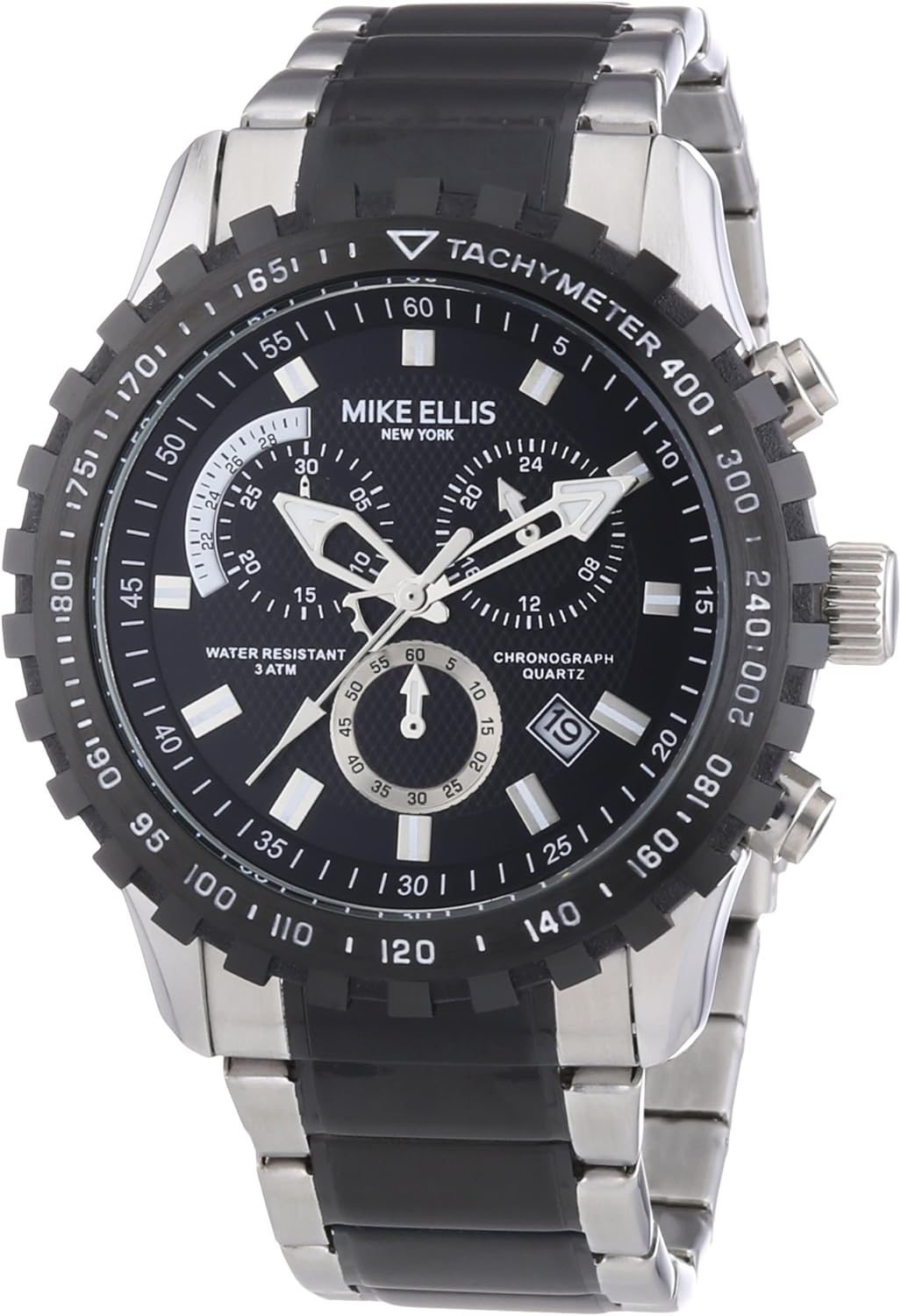 Mike Ellis New York Herren-Armbanduhr XL Chronograph Quarz Edelstahl ...
