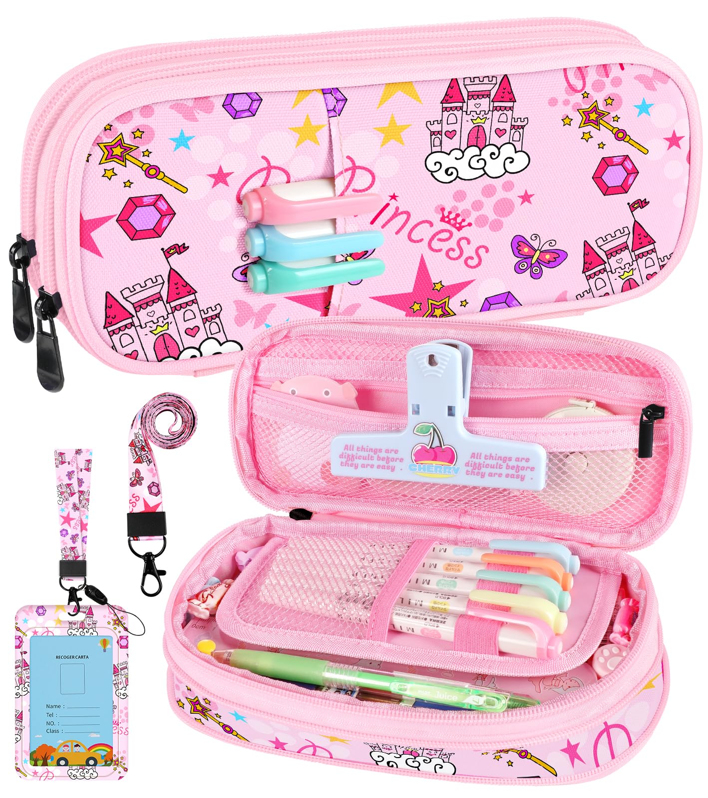 LISEVO Cute Pencil Case - Aesthetic Butterfly Castle Pencil Pouch ...